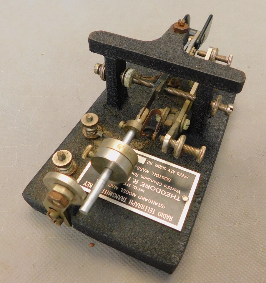 T. R. McElroy Mac Key Telegraph Key / Bug in Original Box Antique Morse ...