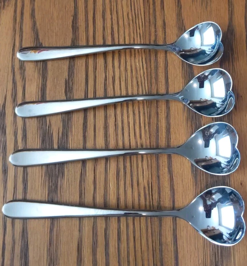Alessi Stainless 18/10 Big Love Heart Ice Cream Spoons 6 3/4” Set of 4 ...