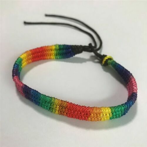Pride Rope Lesbian Trans Bisexual Jewellery Gay LGBT Unisex Rainbow ...