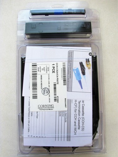 Corning CCH-CS24-E4-P00TE Pigtail Splice Cassette LC PC Duplex MM OM3 ...