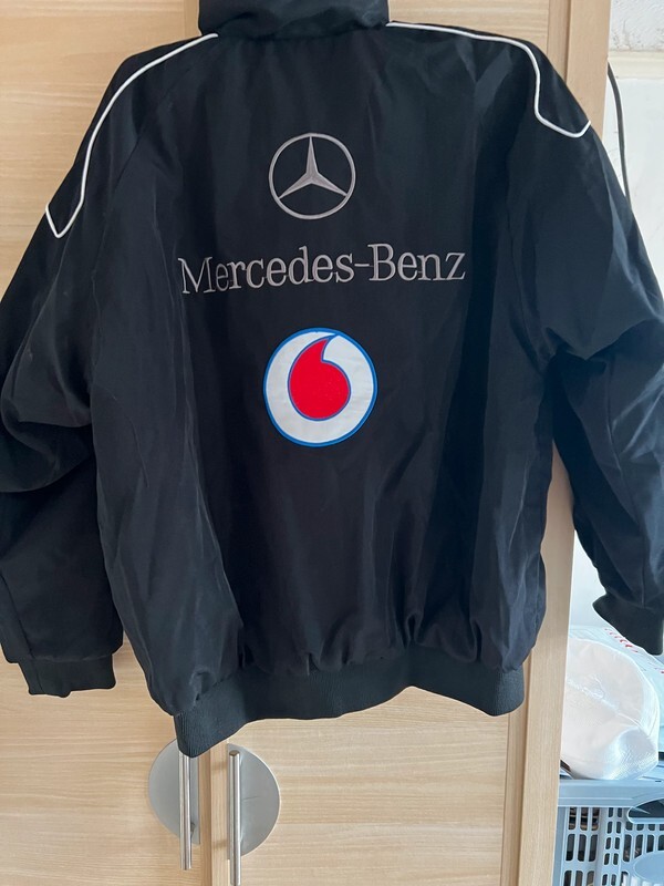 New Mens Mercedes Red black Embroidery EXCLUSIVE JACKET suit F1 team ...