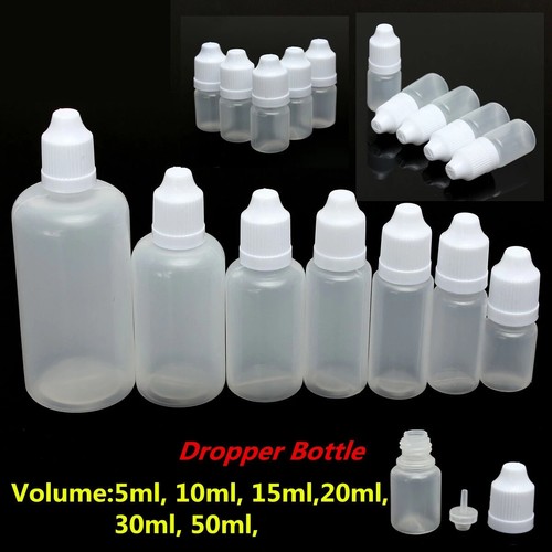 Empty Plastic Dropper Bottle Squeezable Drop Liquid Container 5/15/20 ...