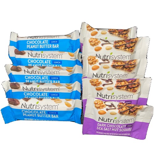 Nutrisystem Variety Bars 5 Peanut Butter And 5 Sea Salt Square | eBay