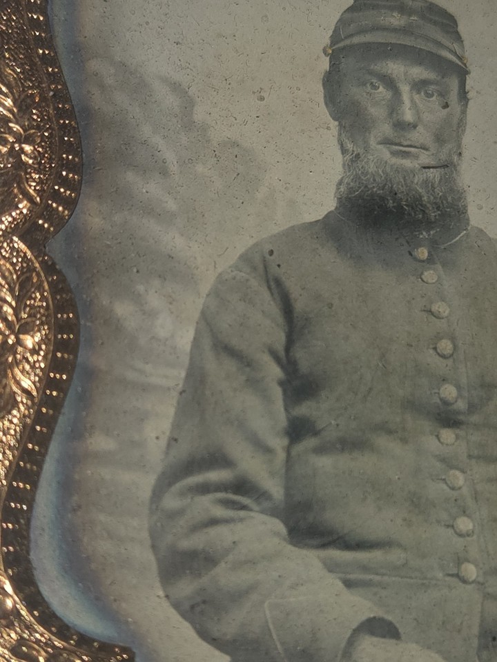 1869s RUBY RED AMBROTYPE of Fierce CIVIL WAR SOLDIER | eBay