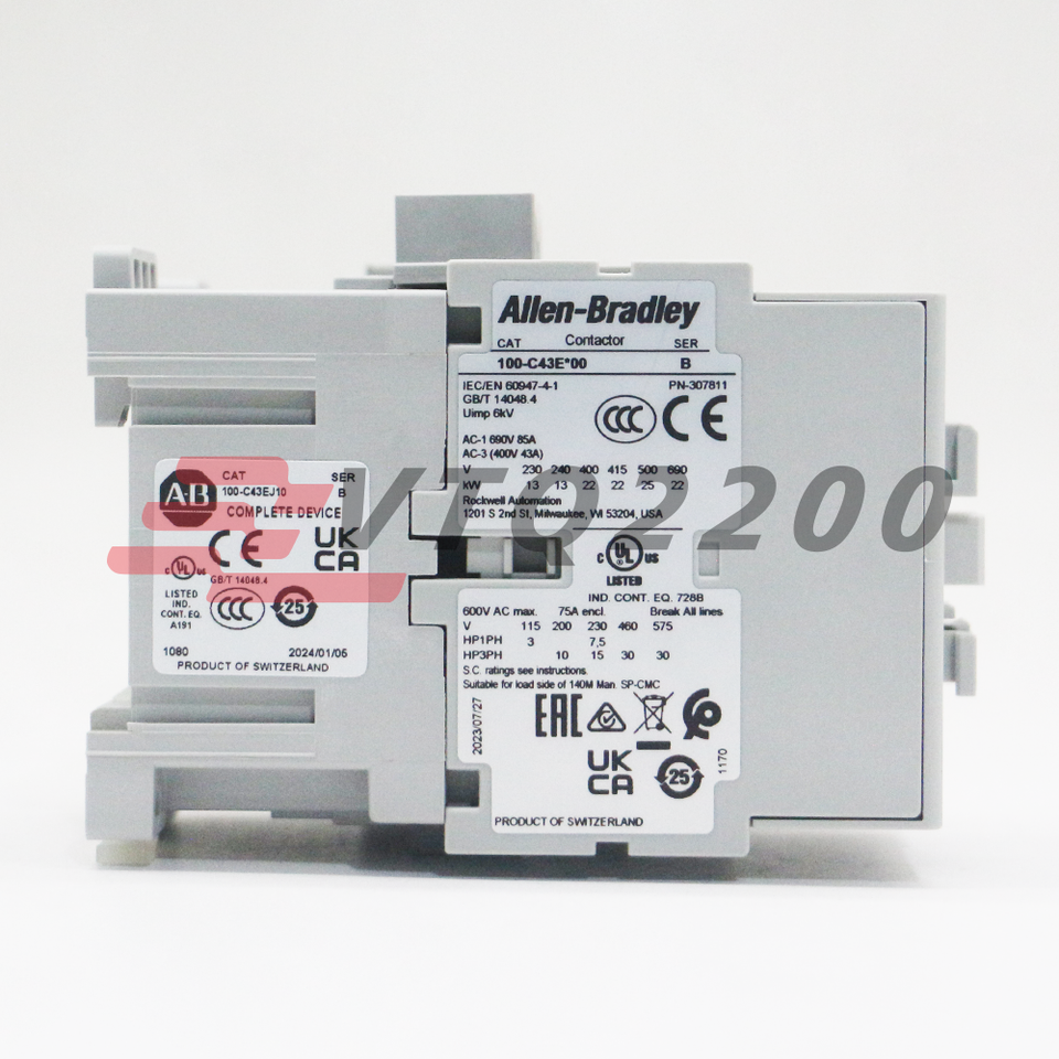 Brand 100-C43EJ10 Allen-Bradley 100-C IEC Contactor 24V DC Electronic ...