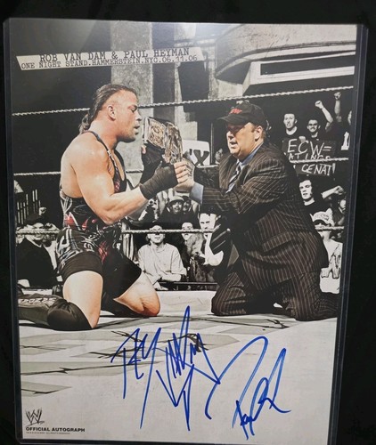 ECW Rob Van Dam Paul Heyman WWE SHOP SIGNED 11x14 Photo Official WWE ...