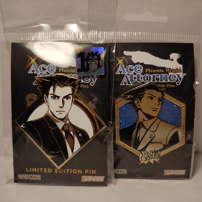Ace Attorney Phoenix Wright Enamel Pins Set Bundle Official Capcom ...