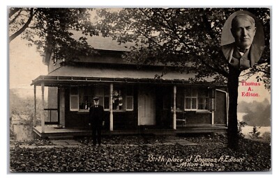 Antique 1917- Birth Place of Thomas Edison, Akron, Ohio Postcard ...