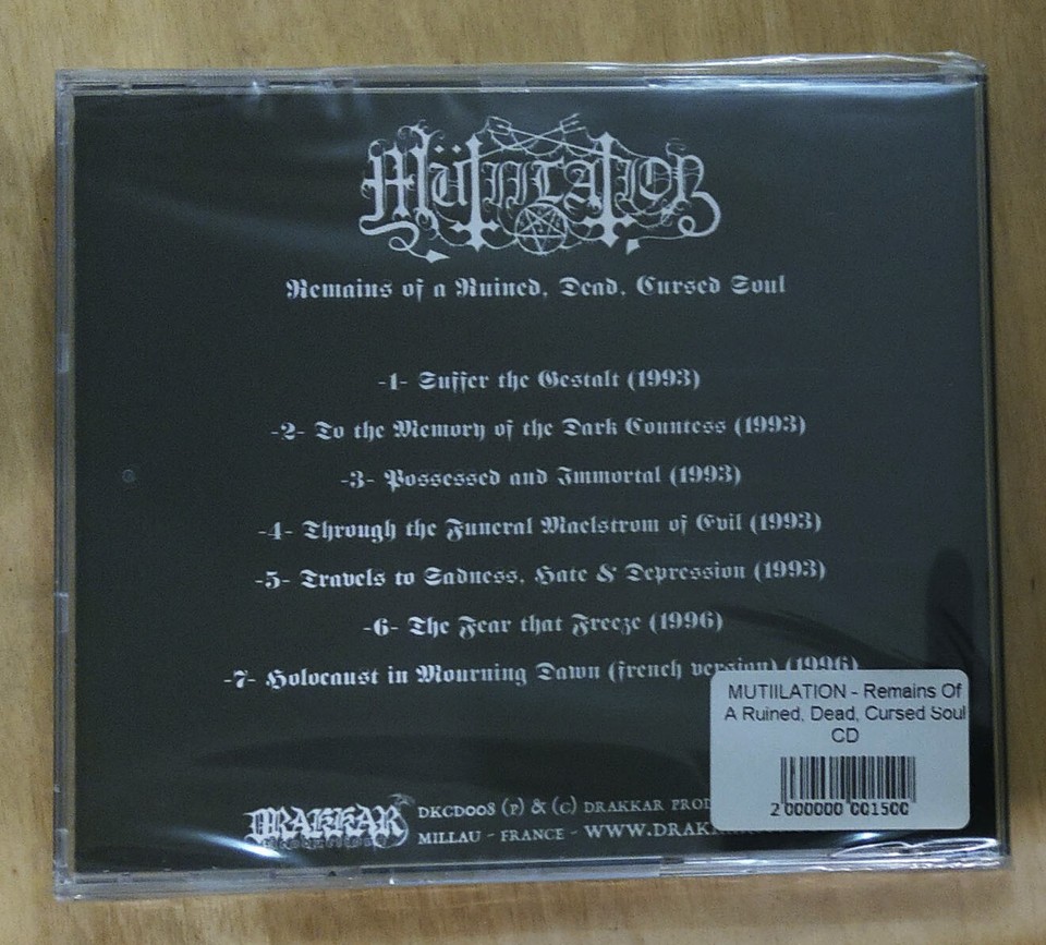 MUTIILATION ‎– Remains Of A Ruined, Dead, Cursed Soul (Audio CD) | eBay