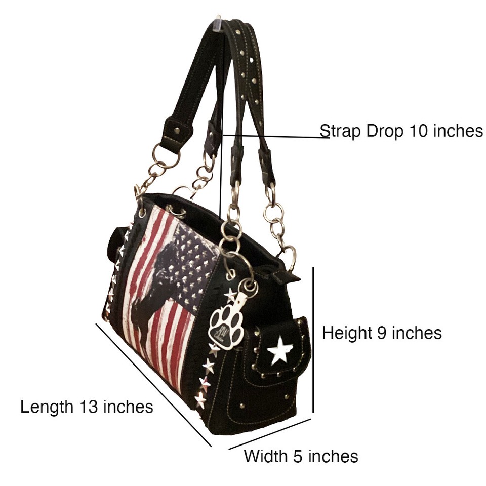 American Flag Bag Patriotic Purses Women Red White Blue Horse Gifts ...