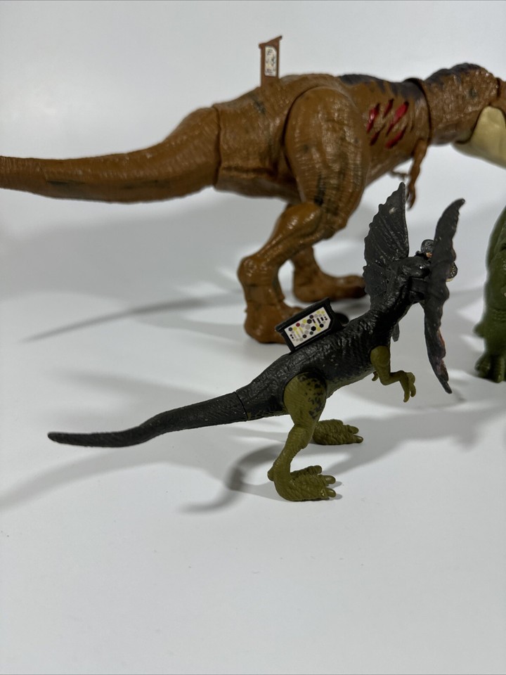 Jurassic World Extreme Battle Damage T-Rex /Si Noceratops/Dilophosaurus ...