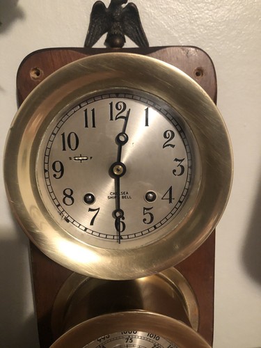 Chelsea Shipstrike Mechanical Clock and Barometer Set 6" Dial. Runs ...