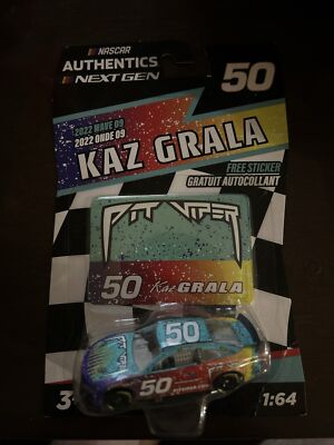 2022 KAZ GRALA #50 PIT VIPER NASCAR AUTHENTICS 1:64 W/TEAM STICKER CARD ...