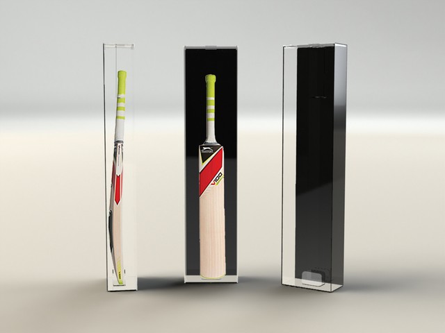 Cricket Bat Deluxe Display Case Acrylic Perspex - Vertical Wall ...