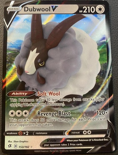 2020 Pokemon Sword and Shield Rebel Clash Dubwool #153 V Card! | eBay