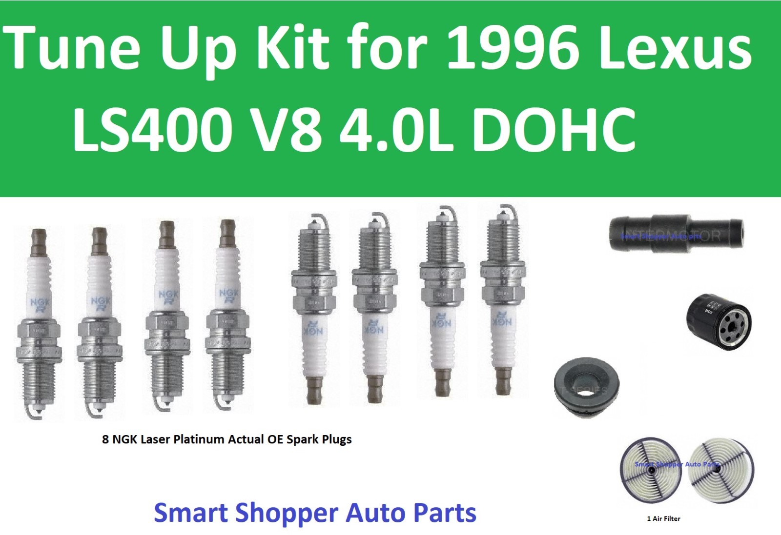Spark Plugs, Oil Air Filter, PCV Valve Grommet Fit for Tune Up 1996 ...