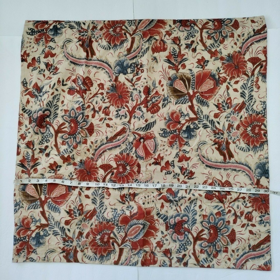 Pottery Barn JORDAN PALAMPORE Reversible Quilt 2 Shams Rust Orange Blue ...