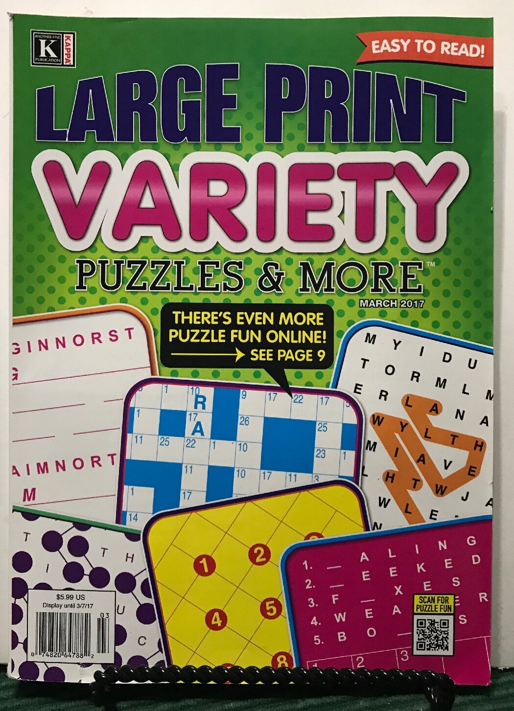 Kappa Large Print Variety Puzzles & More Easy To Read March 2017 FREE ...