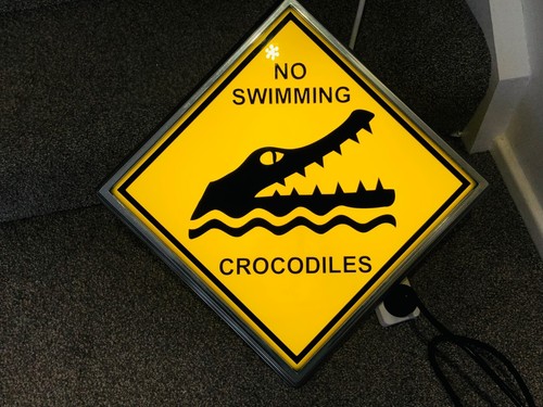 CROCODILES Light up sign Australian Crocs Warning Outback UNIQUE ...