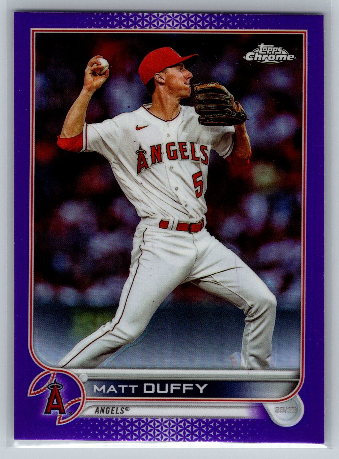 2022 Topps Chrome Update Matt Duffy Purple #USC73 Angels | eBay
