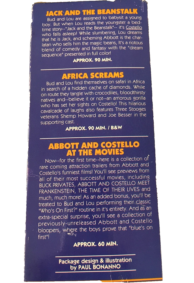 Abbott & Costello Comedy Classics 3 VHS tape Box Set Ships With ...