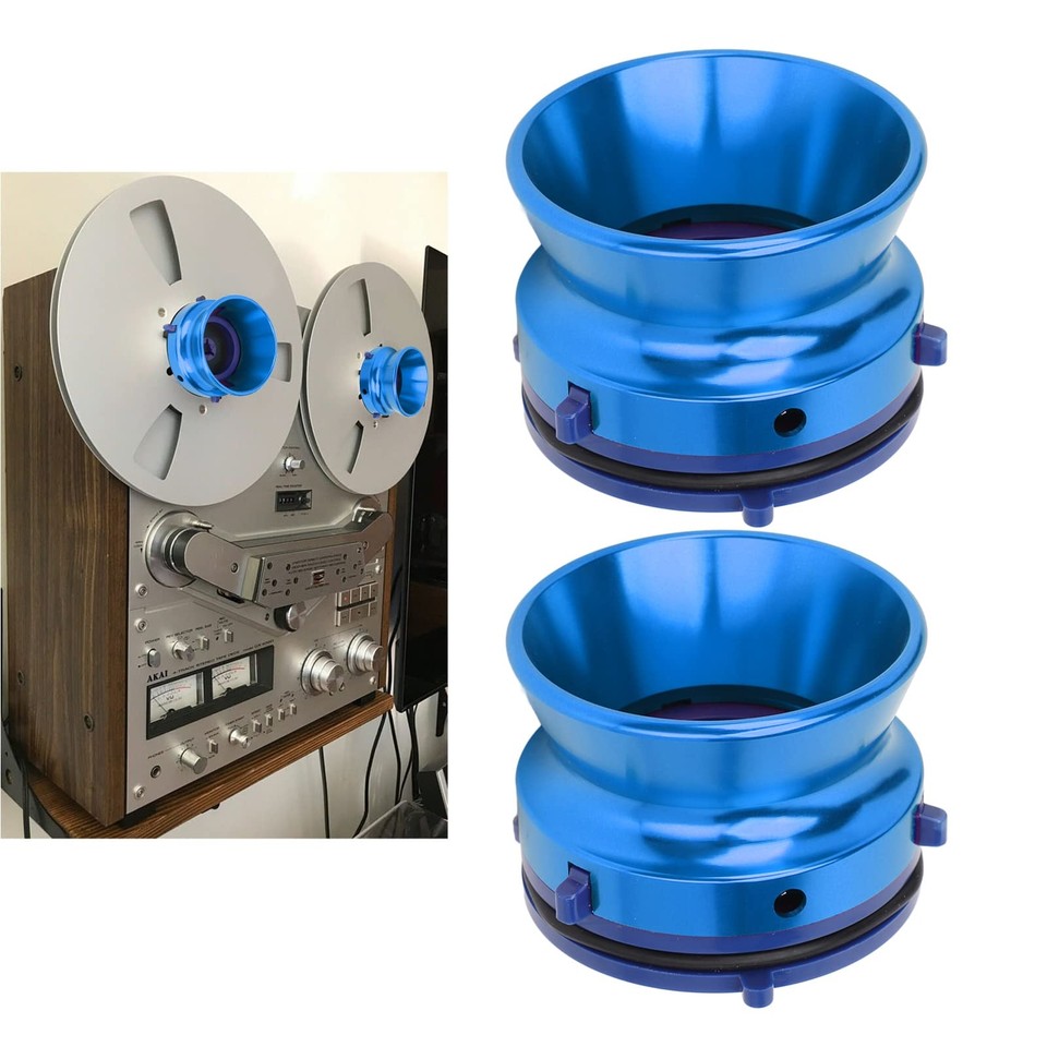 1 Pair Nab Hub Adapters Polished Aluminum Alloy ReVox 10in Reel to Reel ...