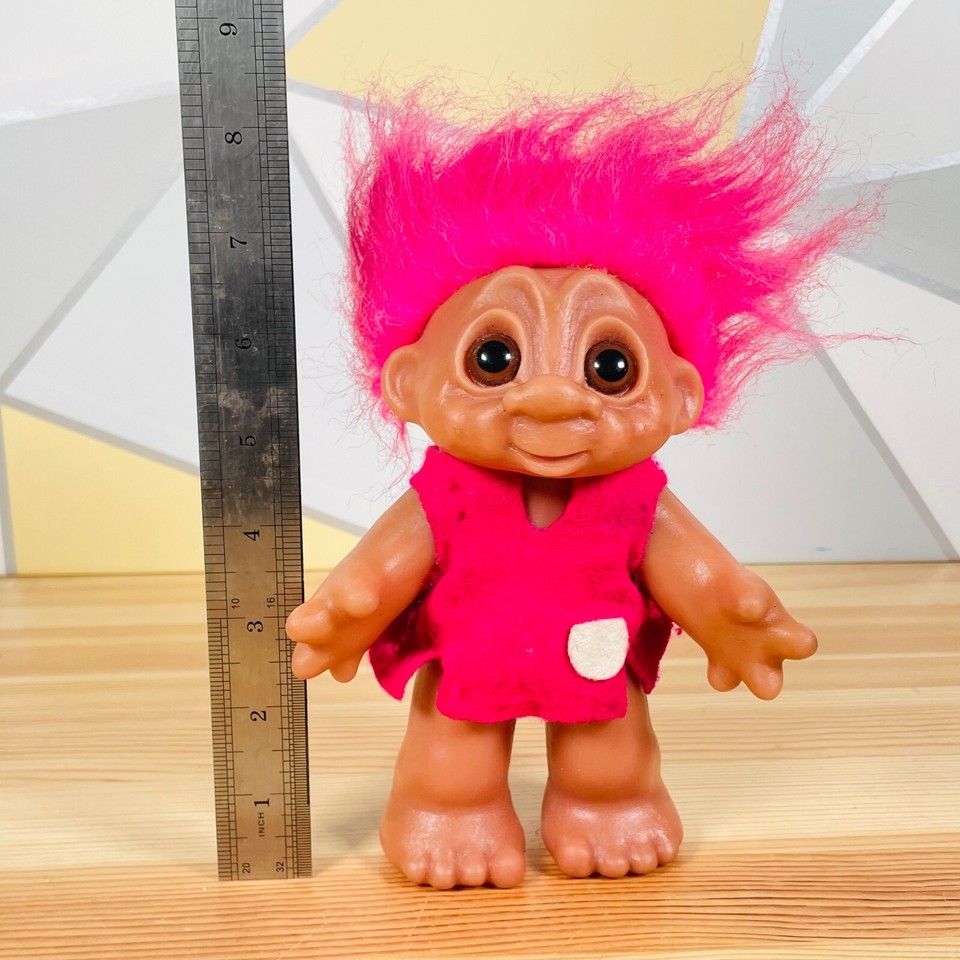 Dam Trolls GIRL TROLL - 7" Troll Doll Pink Hair - Vintage 1988 Thomas ...
