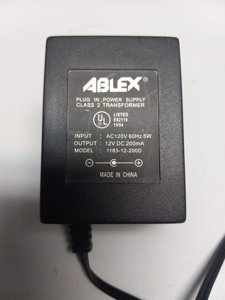 Ablex Power Supply Model # 1183-12-200d 12v DC 200ma | eBay
