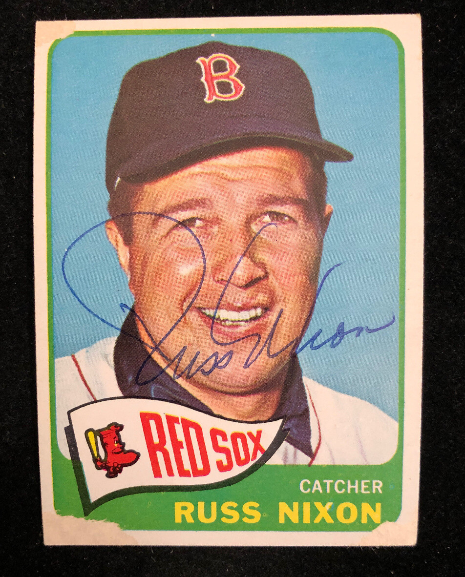 RUSS NIXON 1965 TOPPS AUTOGRAPHED SIGNED AUTO BASEBALL CARD 162 RED SOX ...