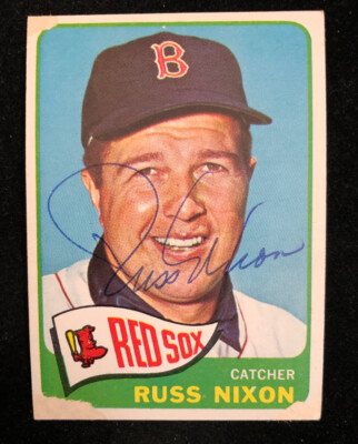 RUSS NIXON 1965 TOPPS AUTOGRAPHED SIGNED AUTO BASEBALL CARD 162 RED SOX ...