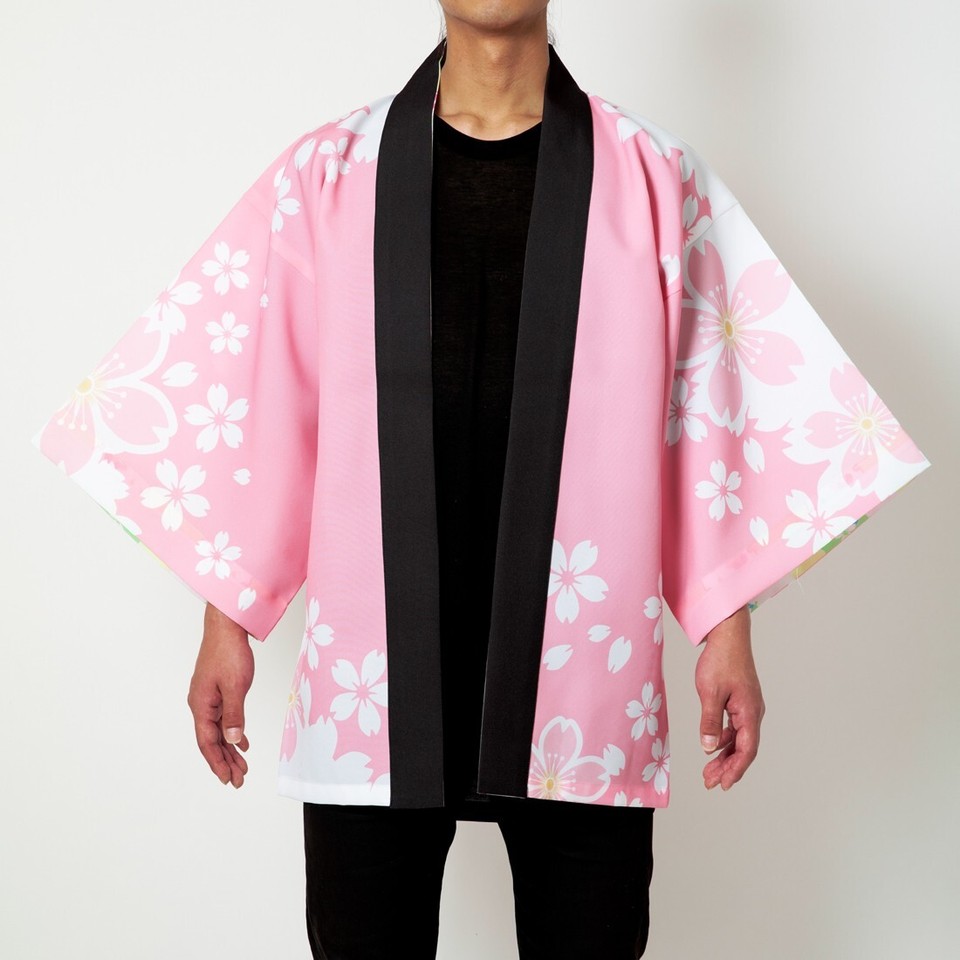 Happi. Tokyo Sakura Cherry Blossom Japan Traditional Kimono Coat Jacket ...