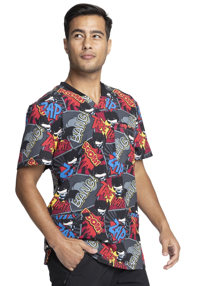 Batman Cherokee Scrubs Tooniforms DC Comics Mens V Neck Top TF725 DMKW ...