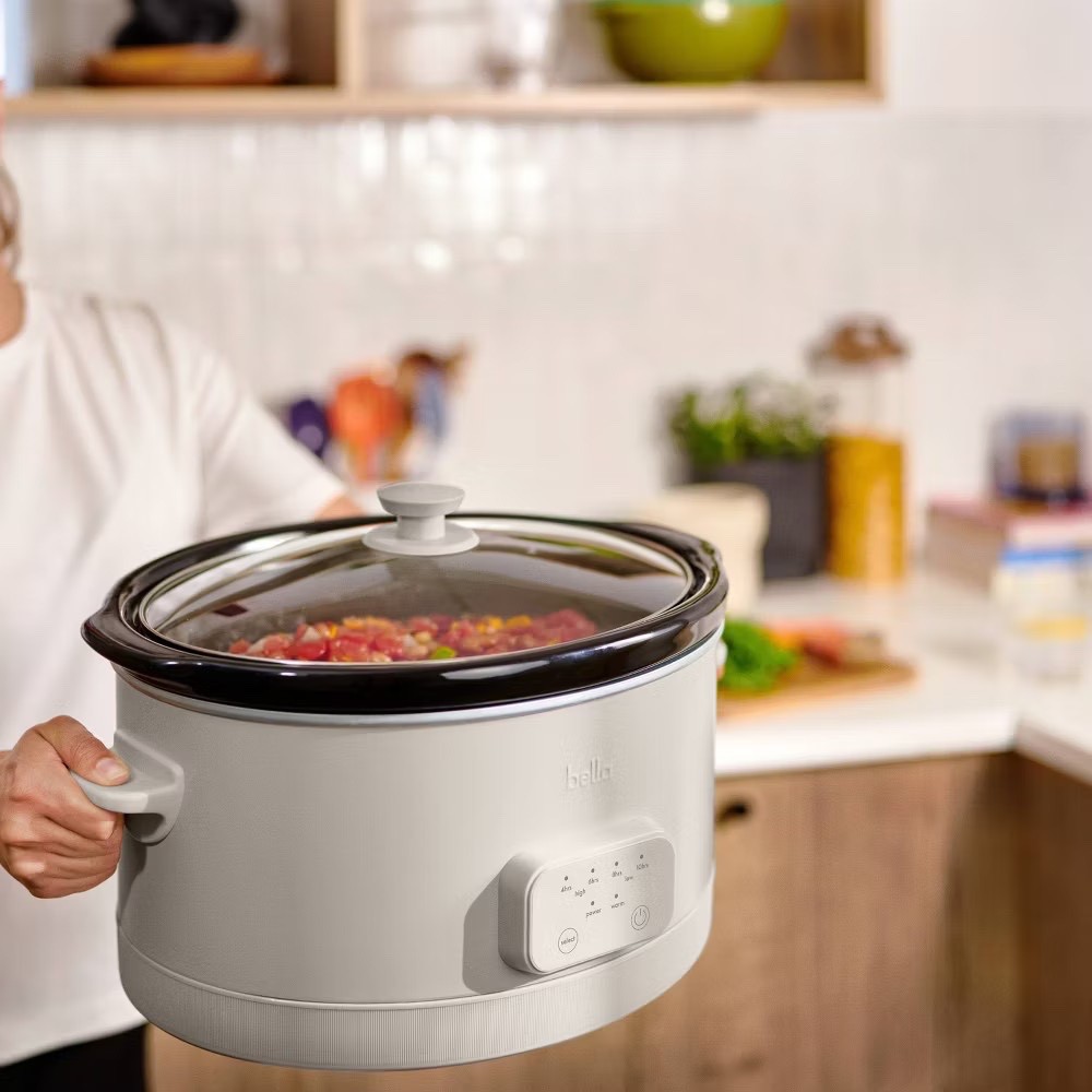 bella 6qt Programmable Slow Cooker Oatmilk: bella Housewares, 3 ...