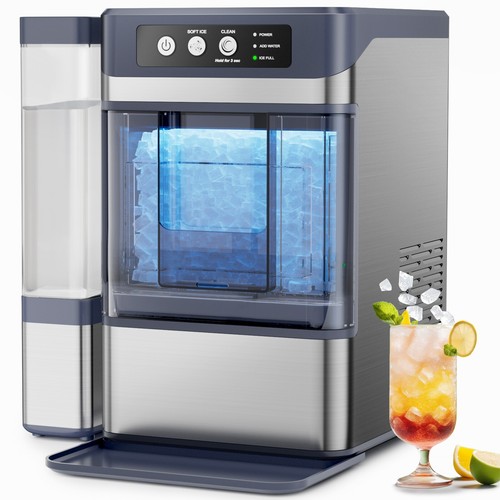 44Lbs/24H Countertop Nugget Ice Maker Chewable Ice Maker Machine w/ 0.8 ...