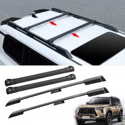 4Pcs for Lexus GX550 2024 2025 Black Side Roof Rail Rack Cross Bar ...