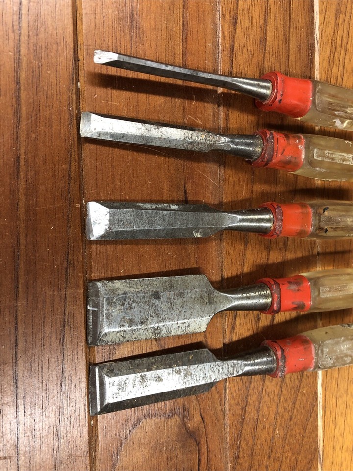 Vintage Stanley Wood Chisel Set No. D229.282 *MADE IN USA* Wood Shop ...