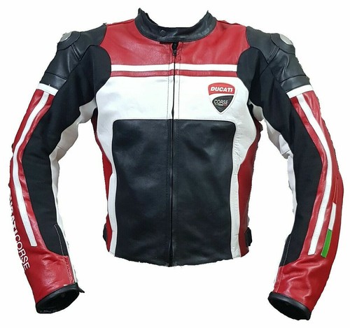 DUCATI Racing Motorbike Leather Jacket Mens Motorcycle Biker Leather ...