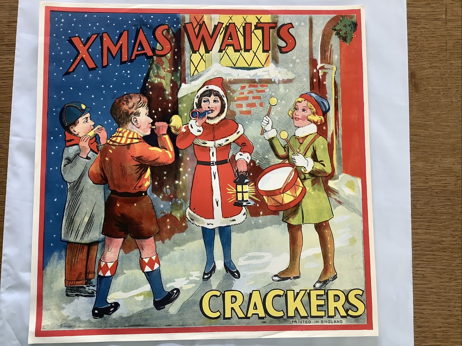 Christmas Cracker Label “Xmas Waits Crackers” Genuine Vintage | eBay UK