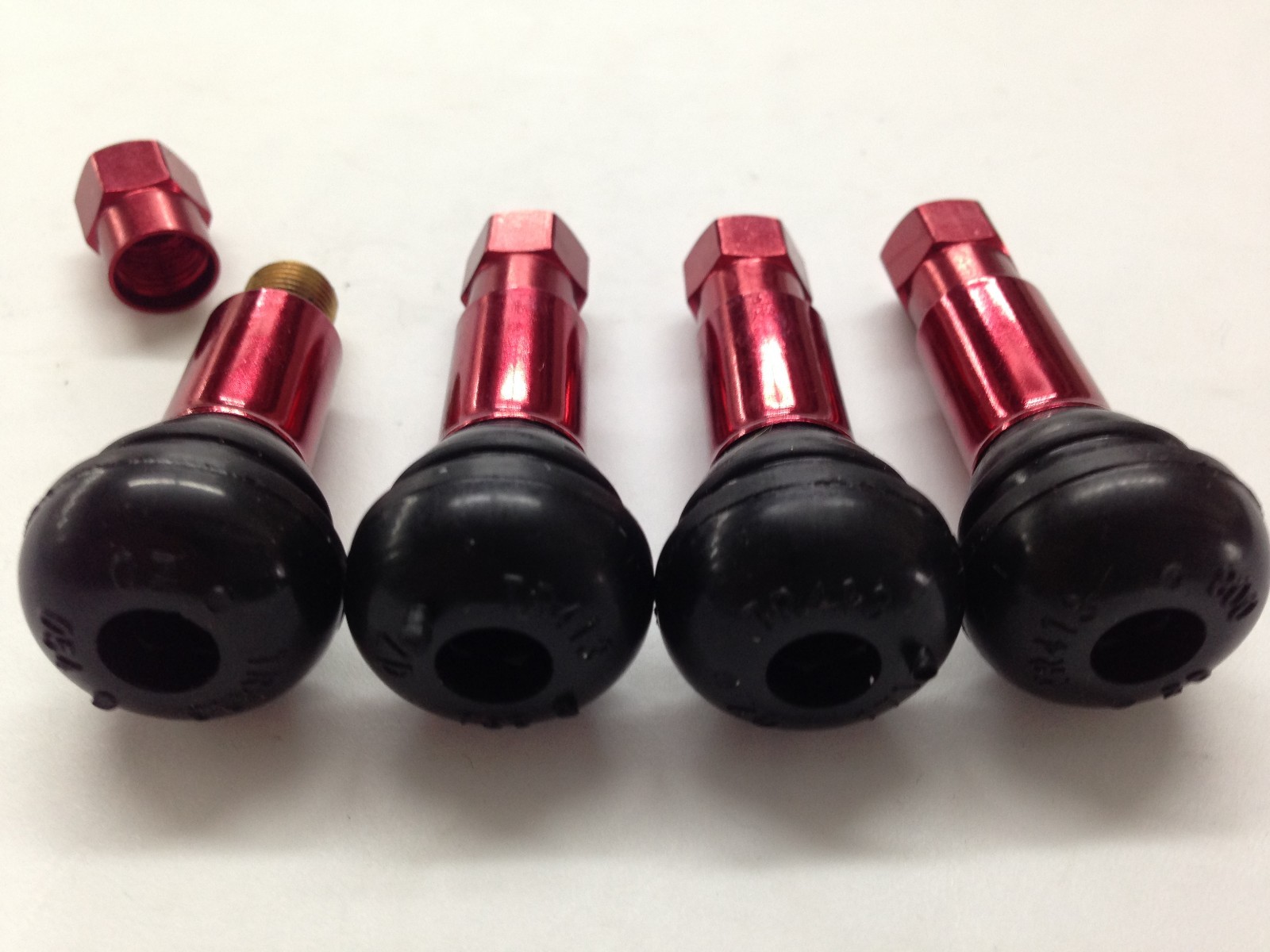 4-Set TR413 VALVE STEMS W/ DRESS UP KIT-Anodized Aluminum Alloy Caps ...