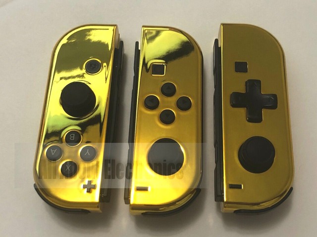Nintendo Switch Custom Joy-Con Chrome Gold NES Joy Cons Controllers D ...