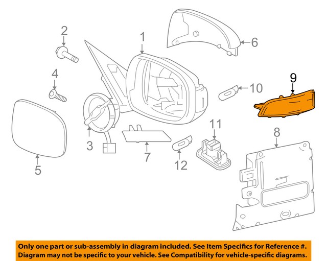 Jaguar XF 2009 to Mid 2010 Right Door Mirror Lamp C2c 37091 ...