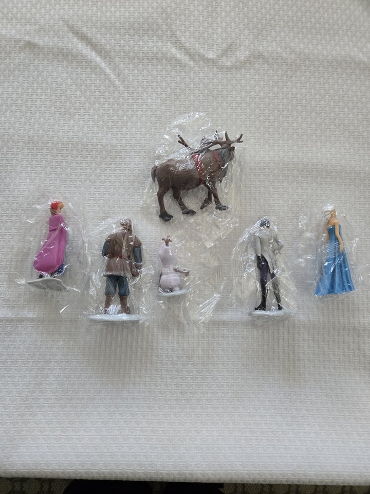 6 Disney Frozen Figures Cake Toppers Anna Elsa Olaf Sven Kristoff Hans ...