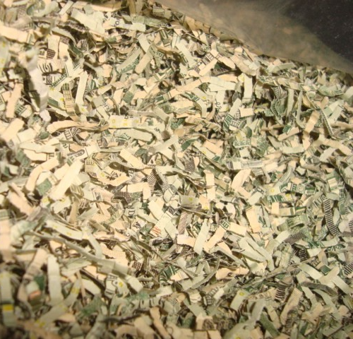 US SHREDDED CURRENCY compressed Notes 1 lb 6 oz FEDERAL RESERVE of ...