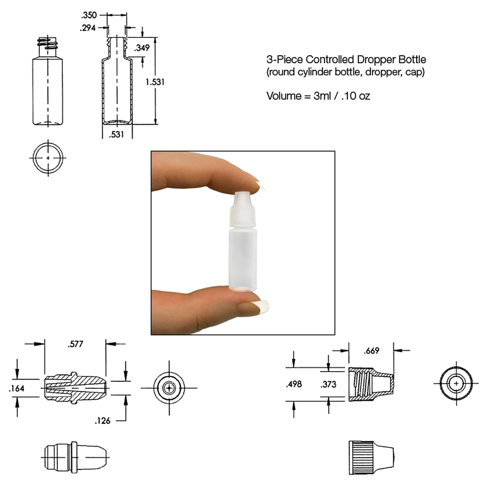 3ml Microdrop Natural (Clear) LDPE Mini Dropper Bottles - Set of 10 | eBay