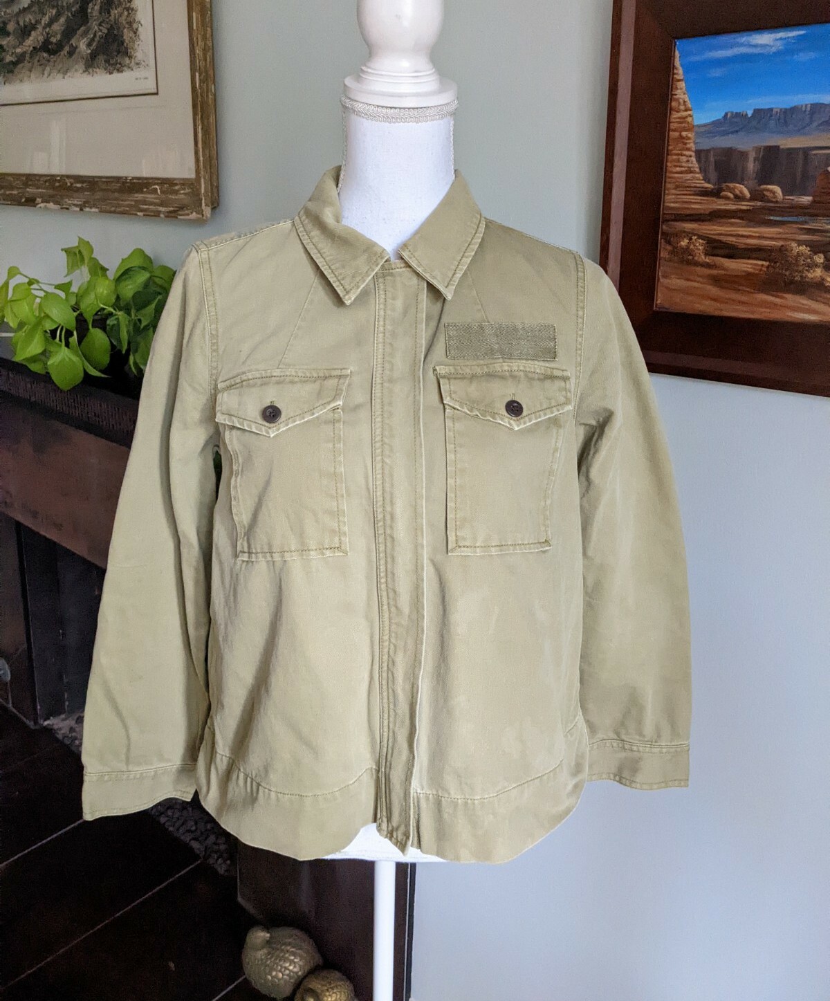 MADEWELL Military Trucker Jacket Loose Fit Zip Front … - Gem