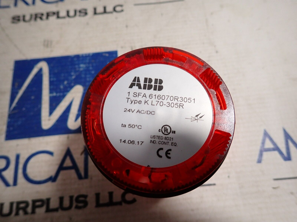 New ABB 1 SFA 616070R3051 Type K L70-305R Red LED Permanent Light ...