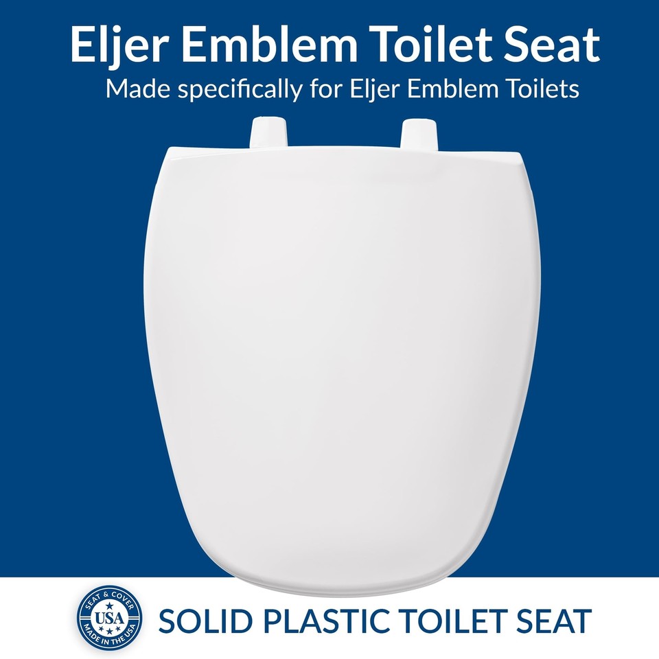BEMIS 1240200 Eljer Emblem Plastic Toilet Seat, Made Specifically for ...