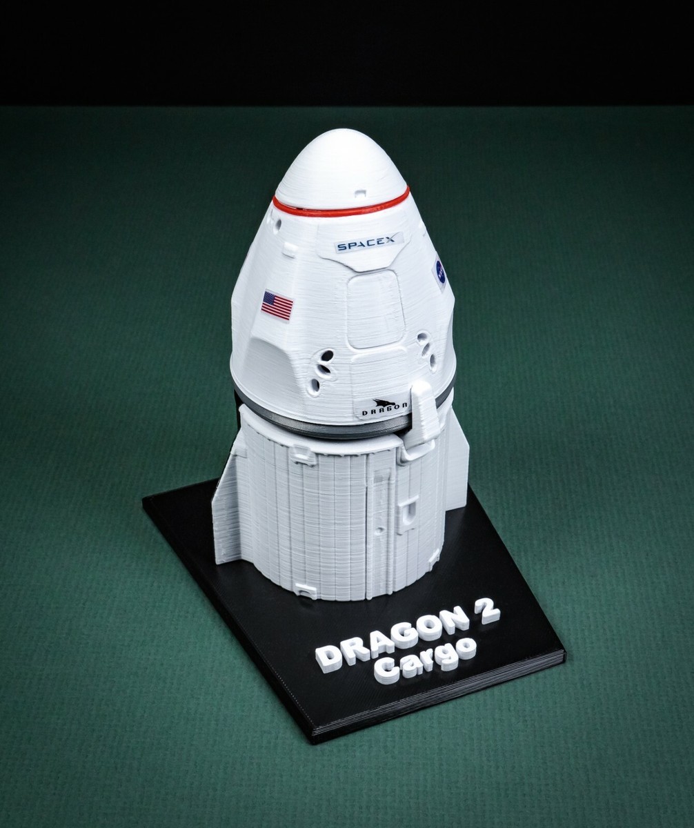 Large Dragon 2 Capsule With Interior And Lights 3d Printed Model Nasa