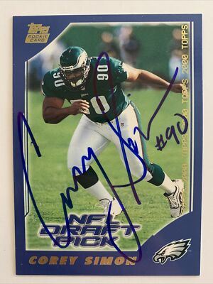 2000 NFL Topps Corey Simon Autograph Card 376 In Person M191 | eBay