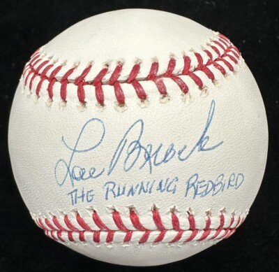 Lou Brock The Running Redbird Nickname Signed Baseball PSA/DNA | eBay